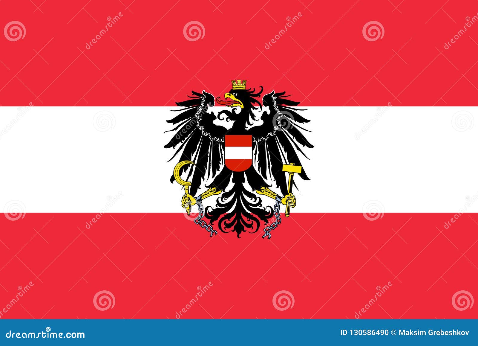 Bandera Simple Con El Escudo De Armas Stock de ilustración ...