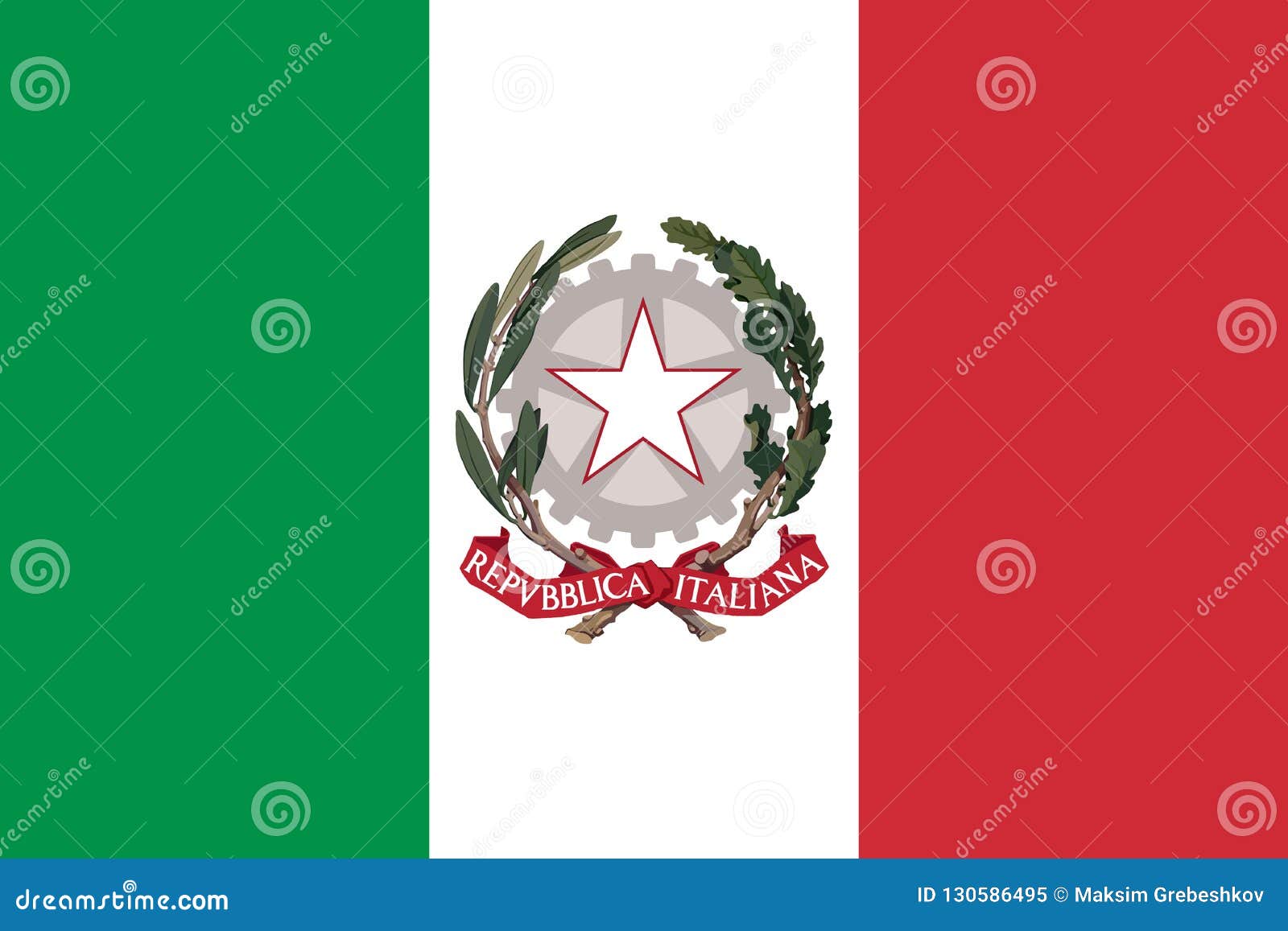 Bandera Simple Con El Escudo De Armas Stock de ilustración ...