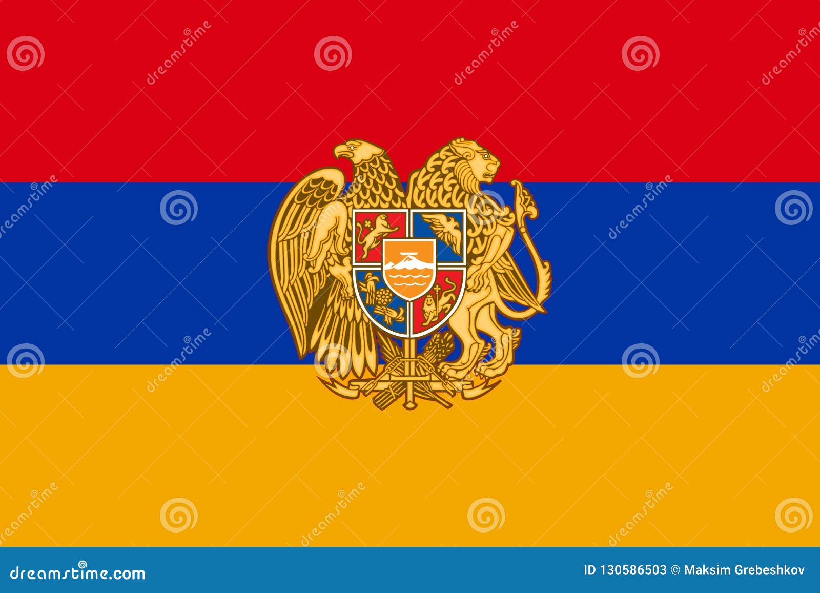 Bandera Simple Con El Escudo De Armas Stock de ilustración ...