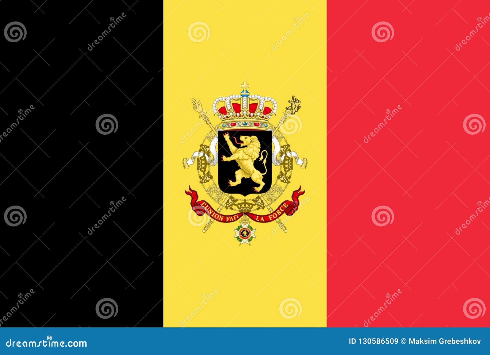 Bandera Simple Con El Escudo De Armas Stock de ilustración ...