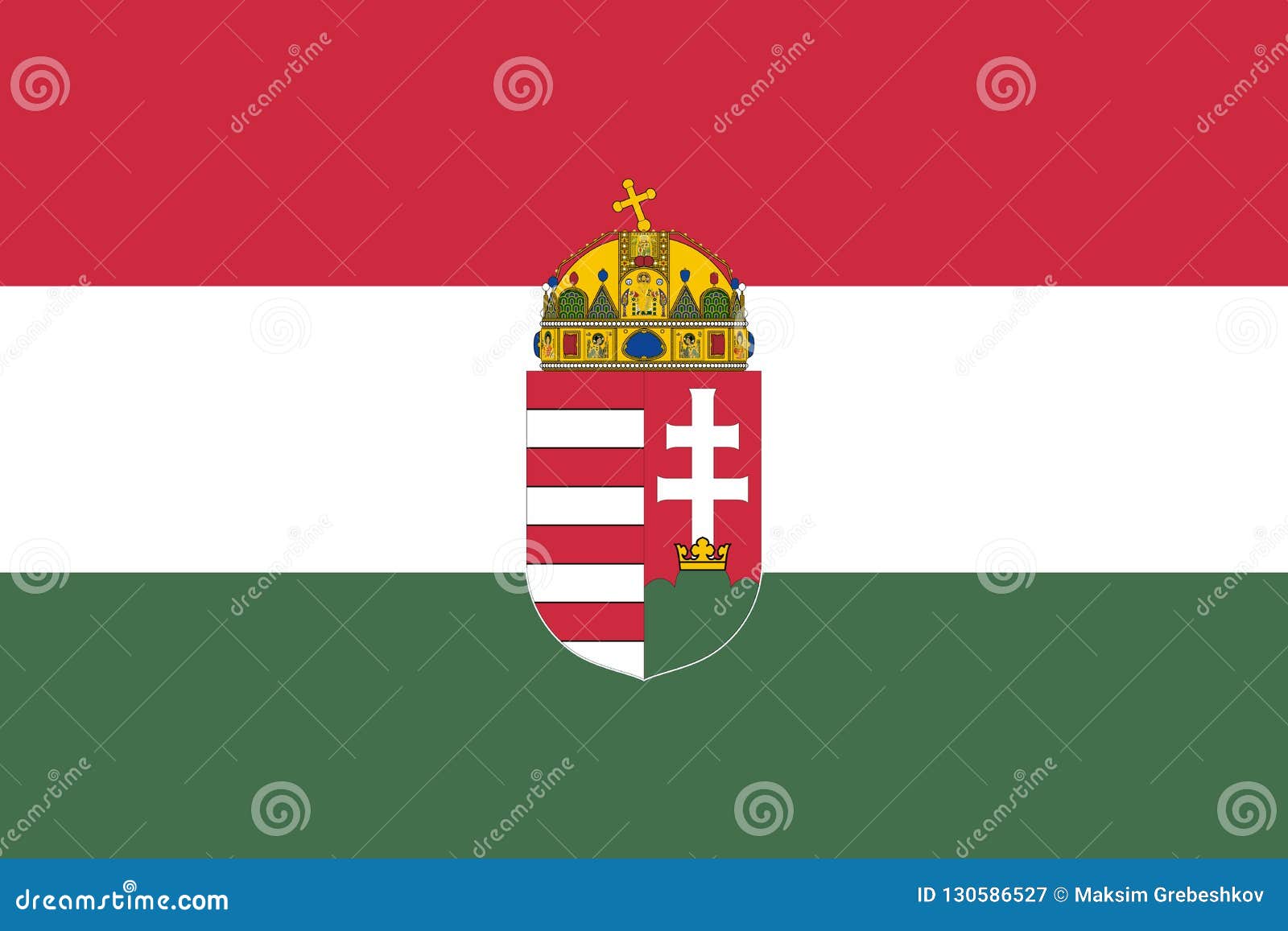 Bandera Simple Con El Escudo De Armas Stock de ilustración ...