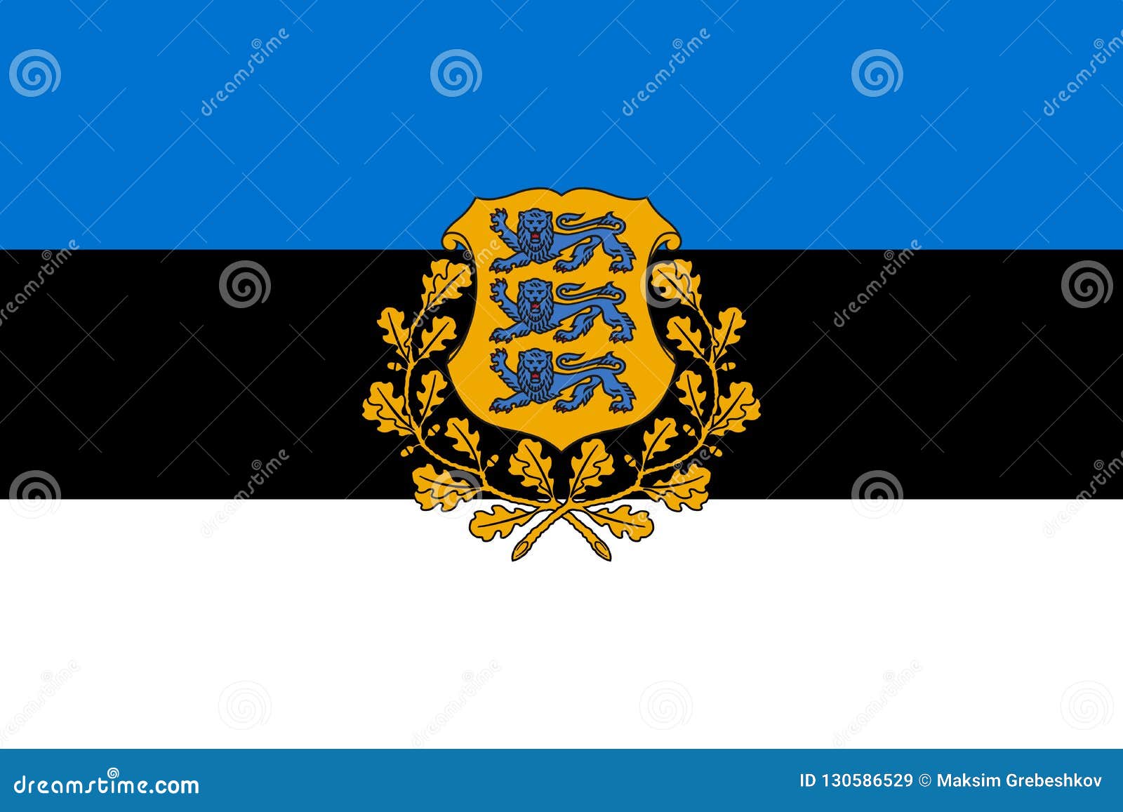 Bandera Simple Con El Escudo De Armas Stock de ilustración ...