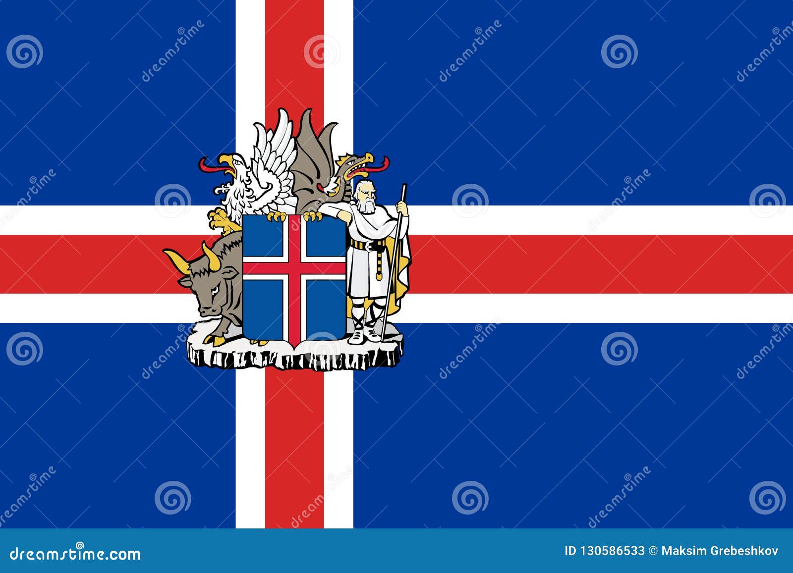 Bandera Simple Con El Escudo De Armas Stock de ilustración ...