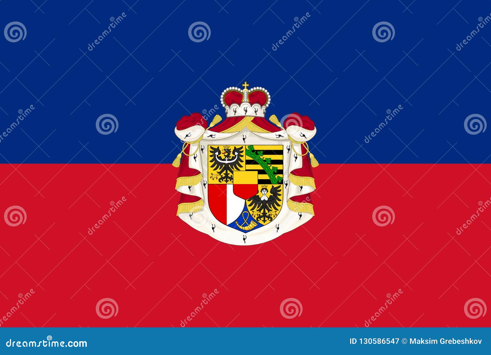 Bandera Simple Con El Escudo De Armas Stock de ilustración ...