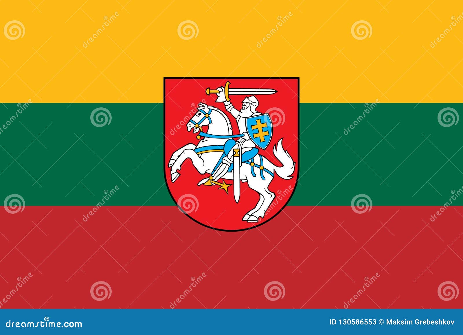 Bandera Simple Con El Escudo De Armas Stock de ilustración ...