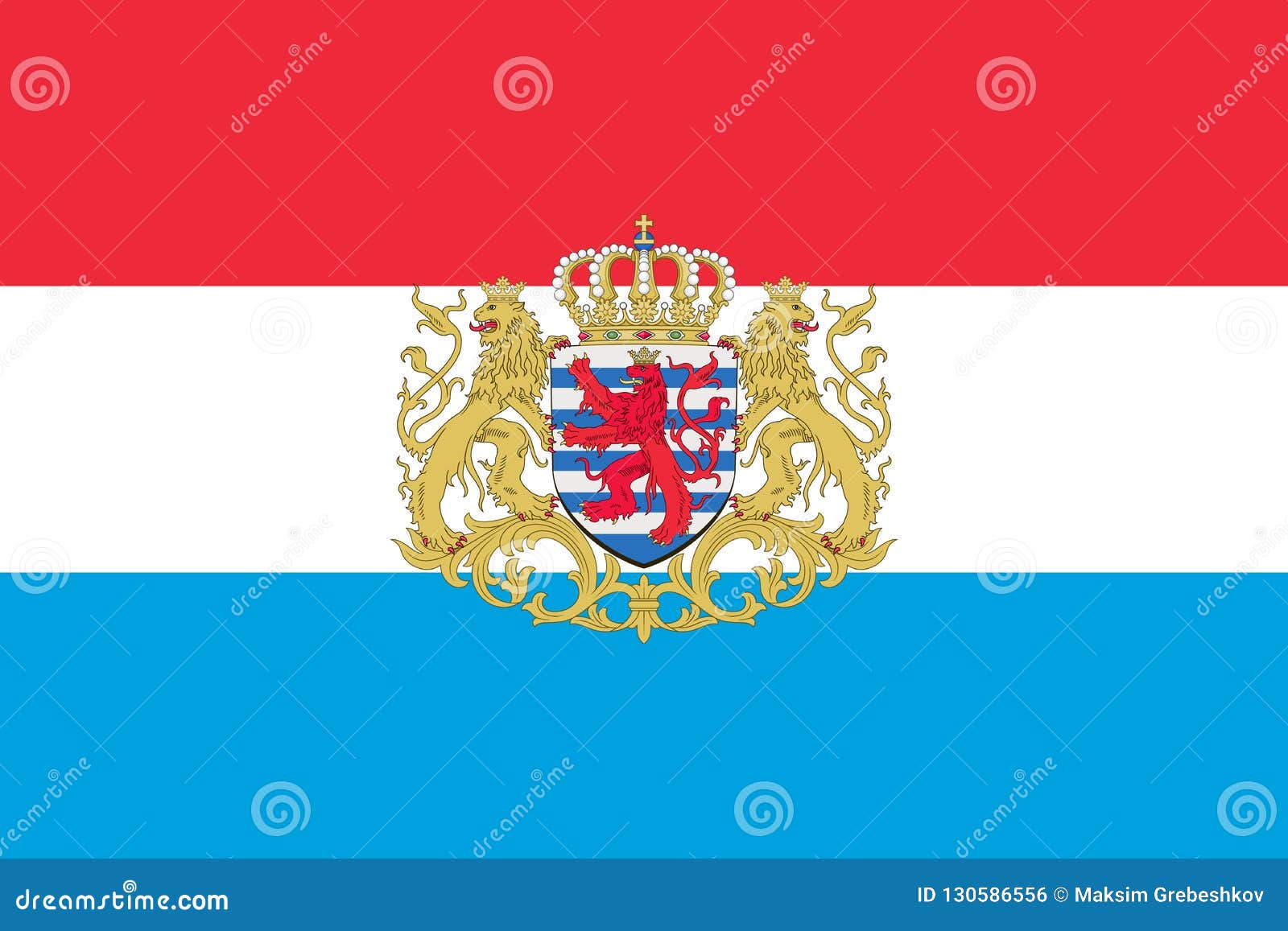 Bandera Simple Con El Escudo De Armas Stock de ilustración ...