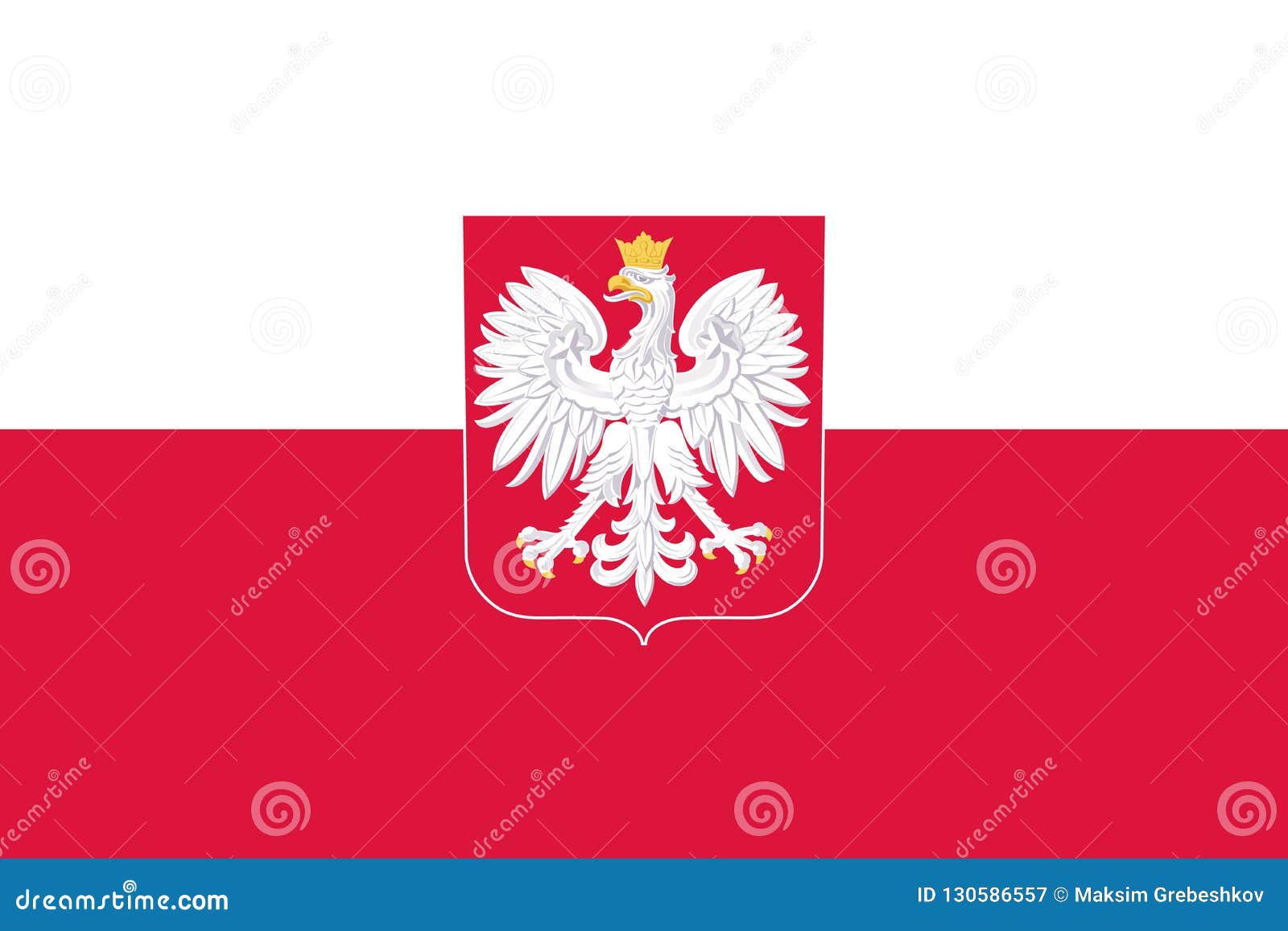 Bandera Simple Con El Escudo De Armas Stock de ilustración ...