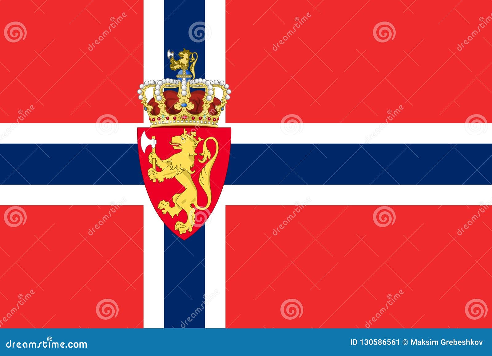 Bandera Simple Con El Escudo De Armas Stock de ilustración ...