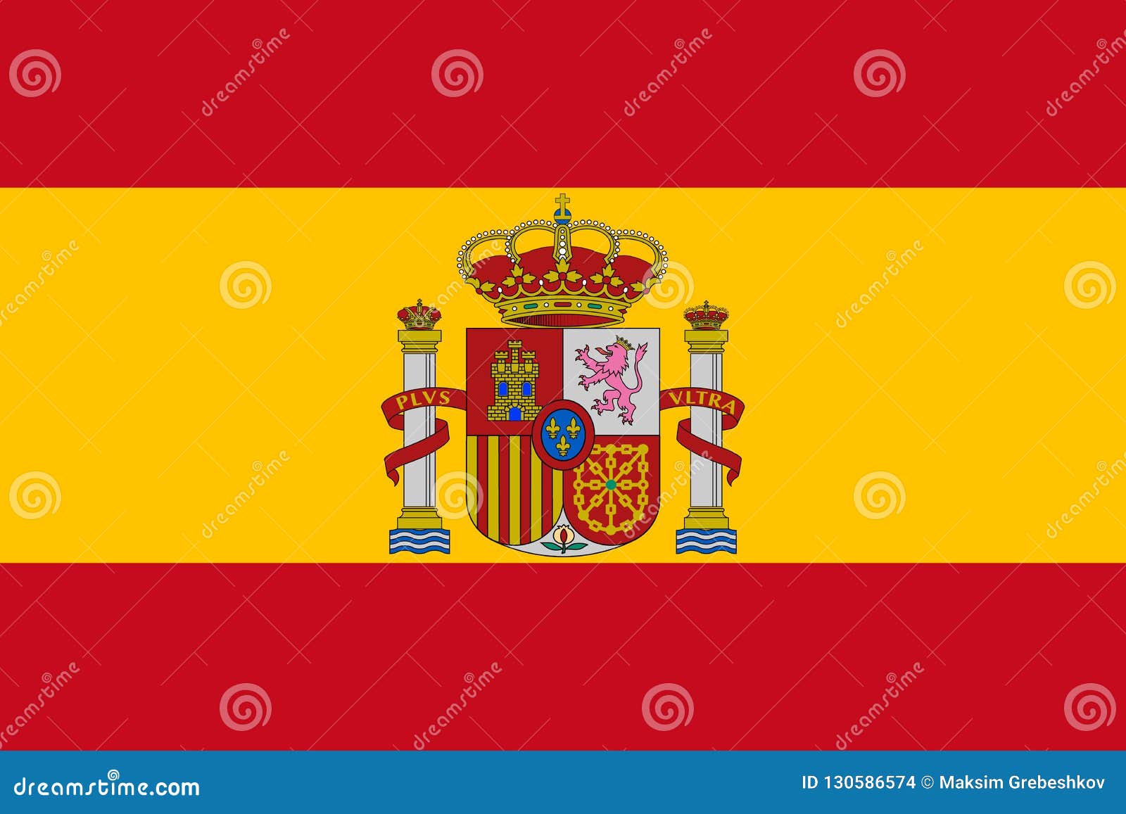 Bandera Simple Con El Escudo De Armas Stock de ilustración ...