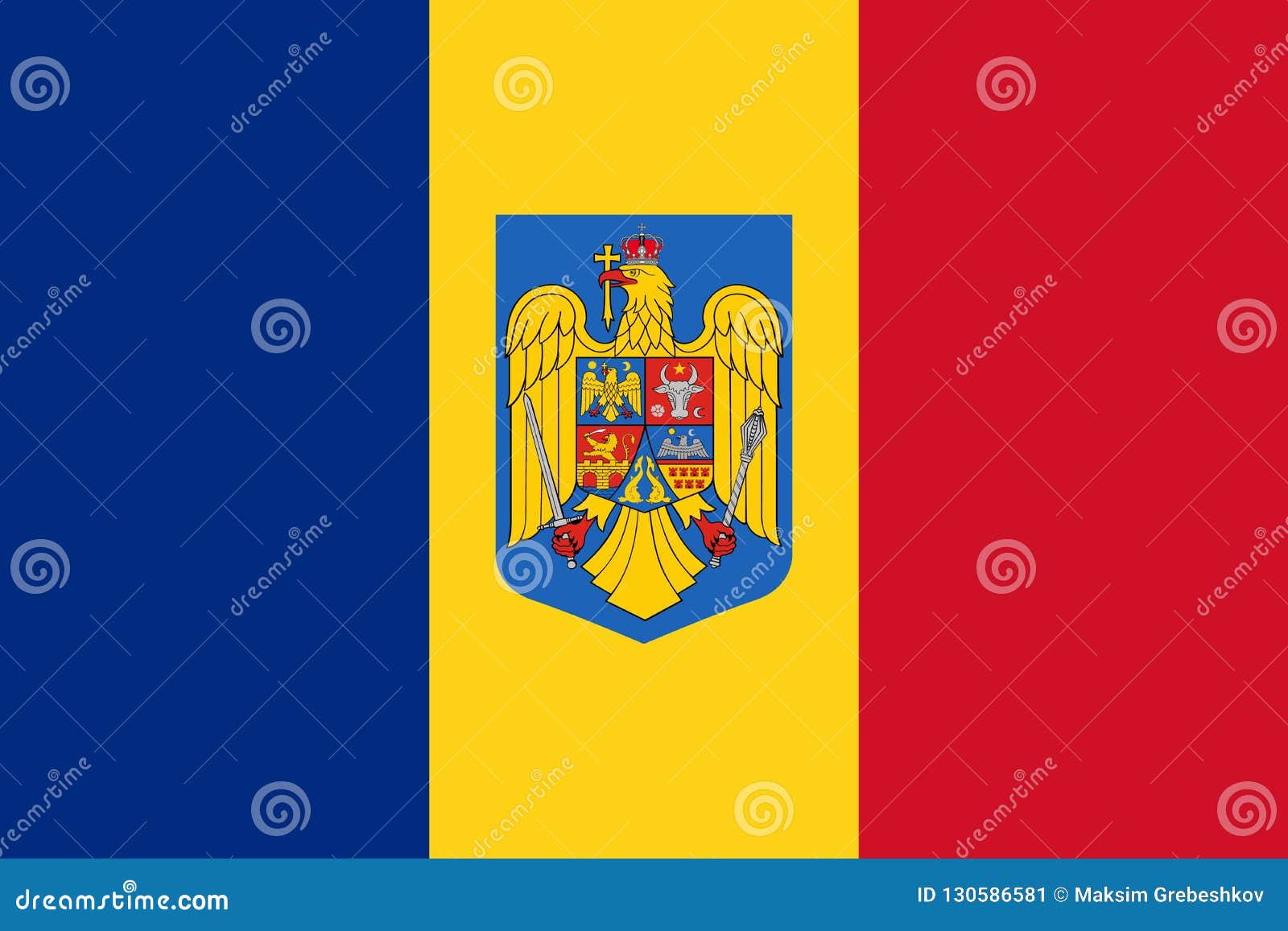 Bandera Simple Con El Escudo De Armas Stock de ilustración ...