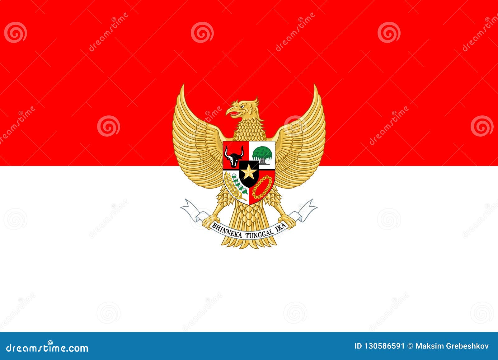 Bandera Simple Con El Escudo De Armas Stock de ilustración ...