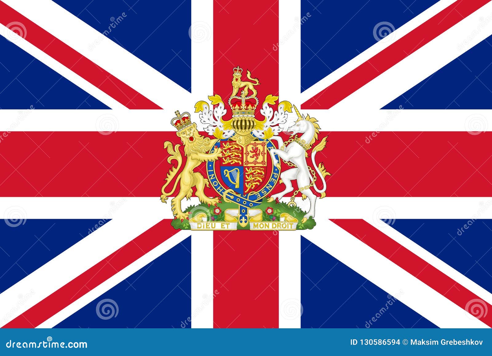 Bandera Simple Con El Escudo De Armas Stock de ilustración ...