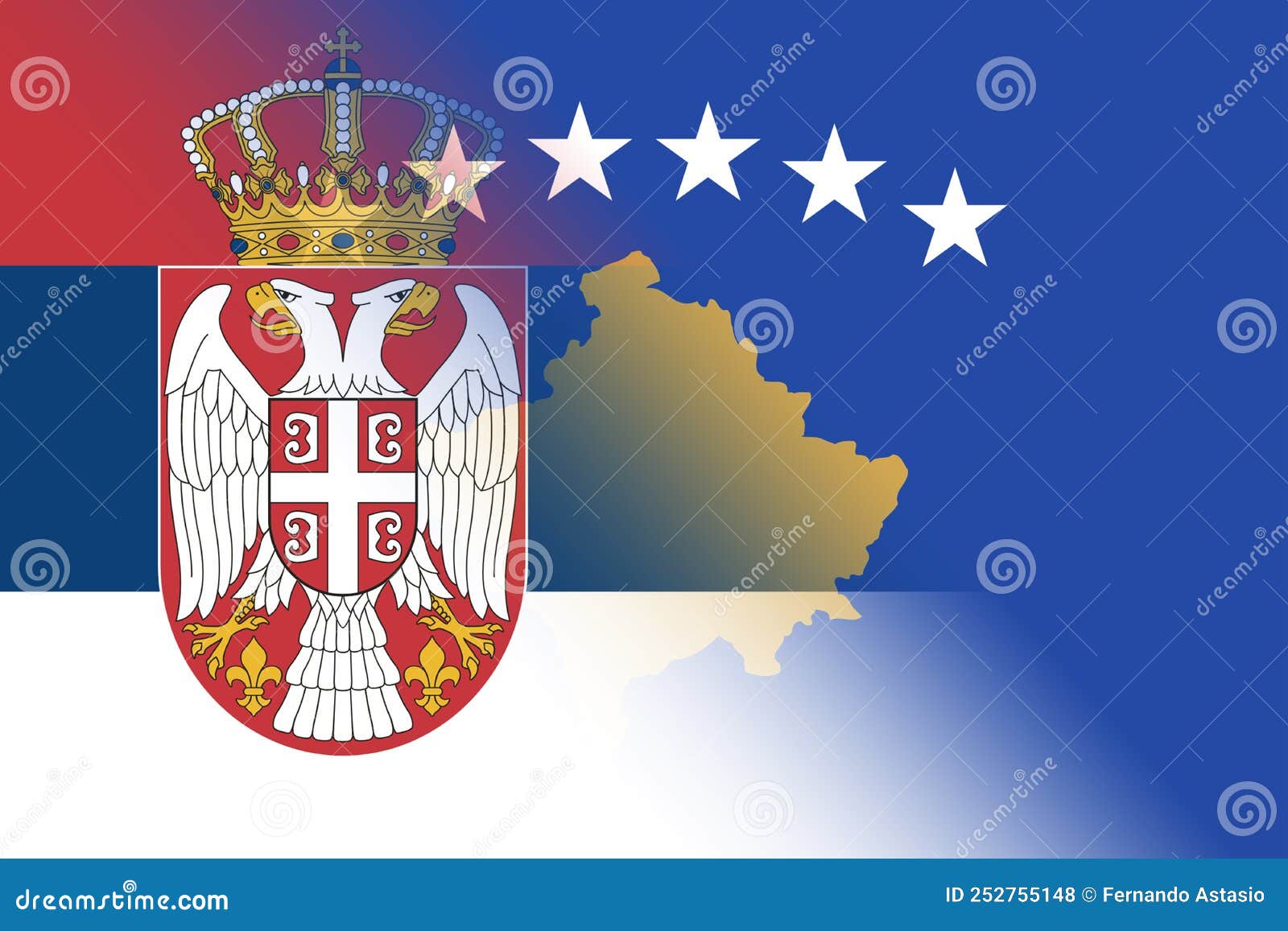 Kosovo-Serbia. Conflict Between Kosovo And Serbia War Concept. Kosovo ...