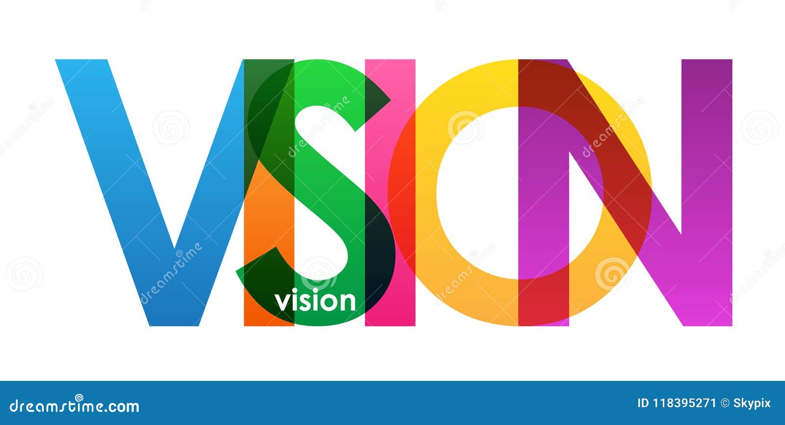 Bandera Traslapada Colorida De Las Letras De VISION Stock de ...