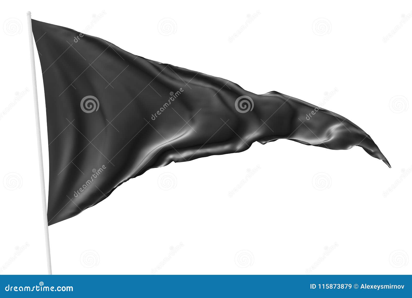 Bandera Triangular Negra Con La Asta De Bandera Stock de ilustración ...