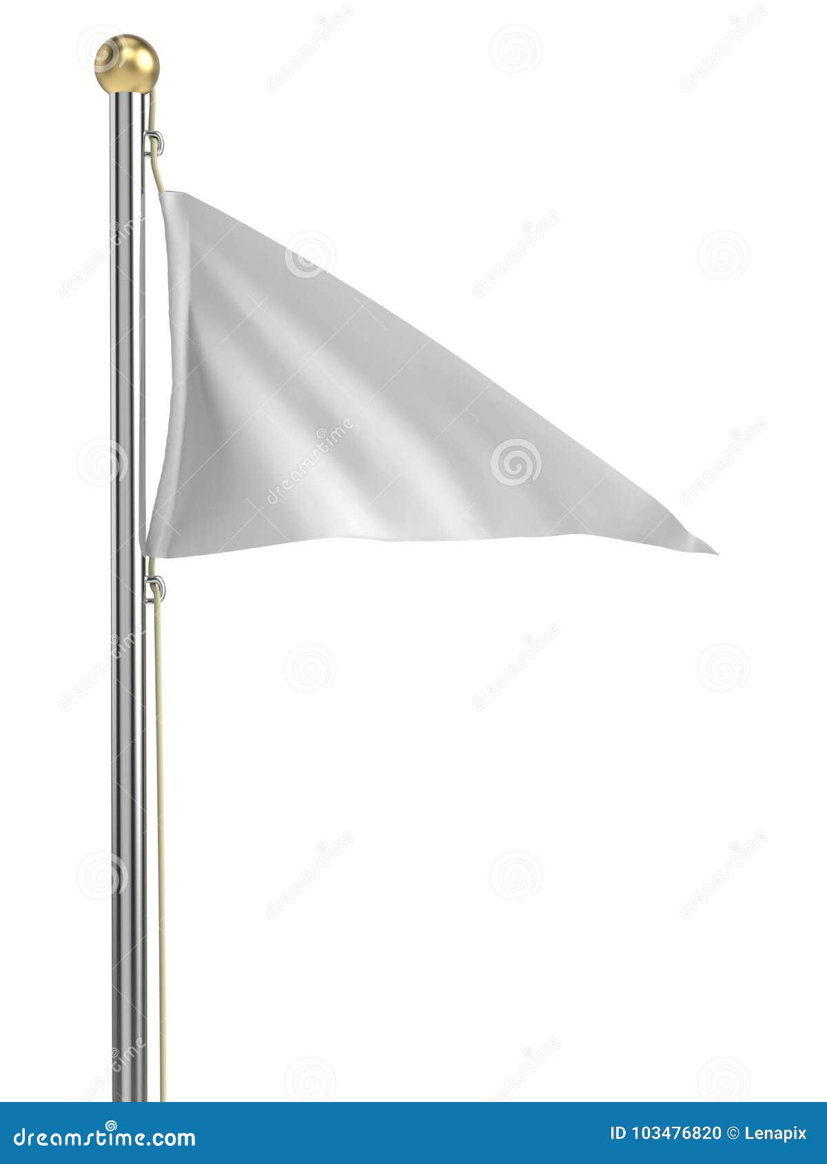 Bandera Triangular Ondulada Blanca En Blanco Stock de ilustración ...
