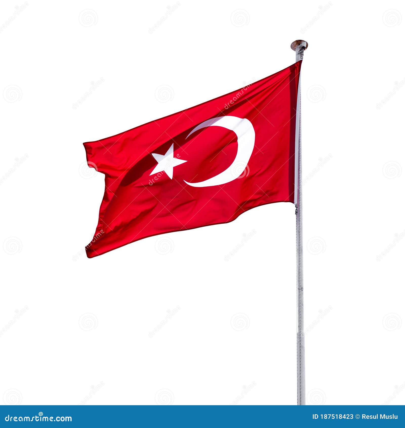 Bandera Turca Fondo Blanco Aislado Imagen de archivo - Imagen de ...