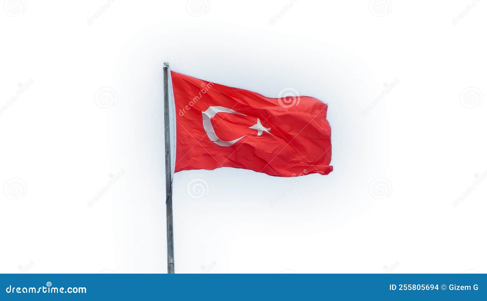 Bandera Turca Ondulada Aislada En Fondo Blanco Foto de archivo - Imagen ...