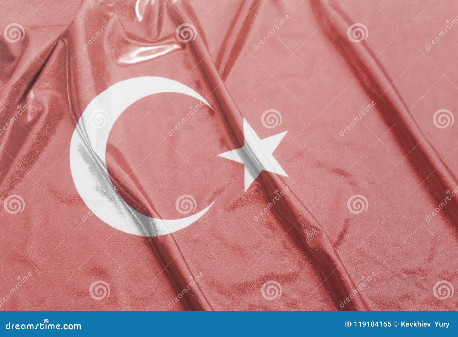 Bandera Turca Que Agita Ondulada Imagen de archivo - Imagen de emblema ...