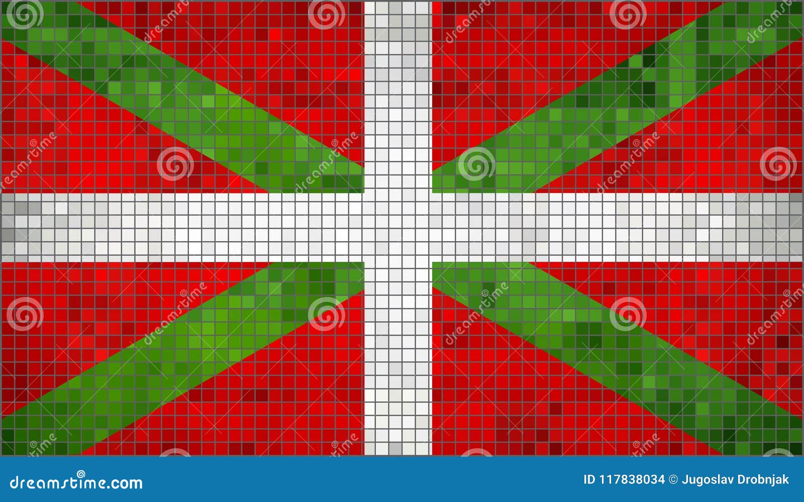 Bandera vasca ilustración del vector. Ilustración de mosaico - 117838034