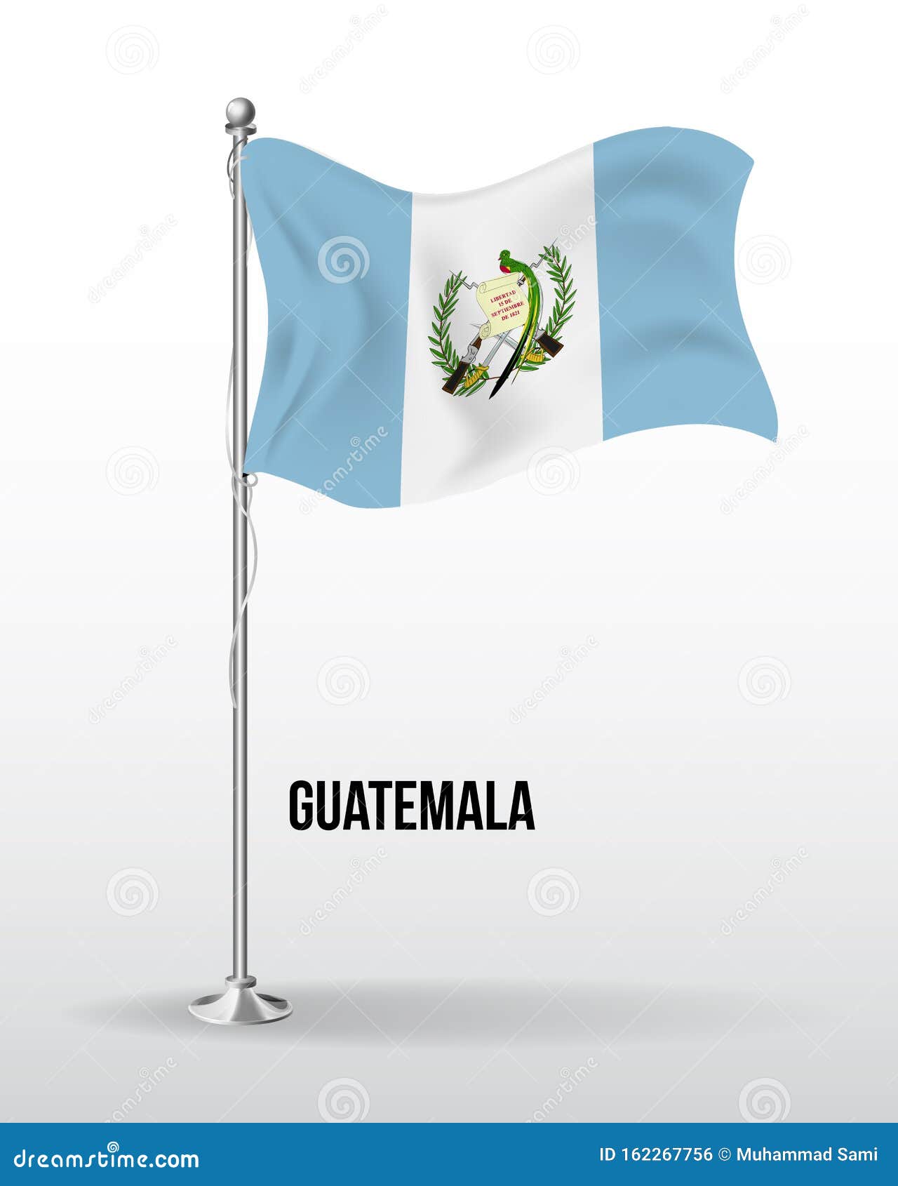 Bandera Vectorial De Guatemala Ilustración del Vector - Ilustración de ...