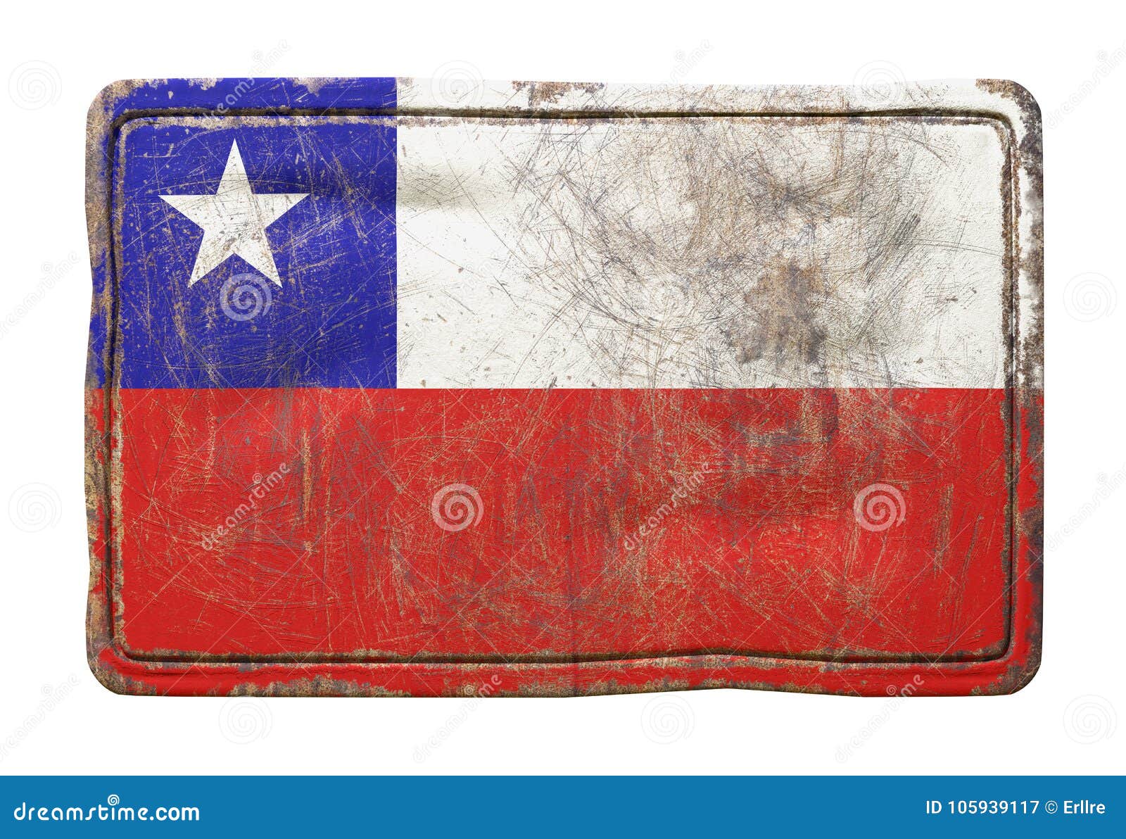 Bandera vieja de Chile stock de ilustración. Ilustración de muestra ...