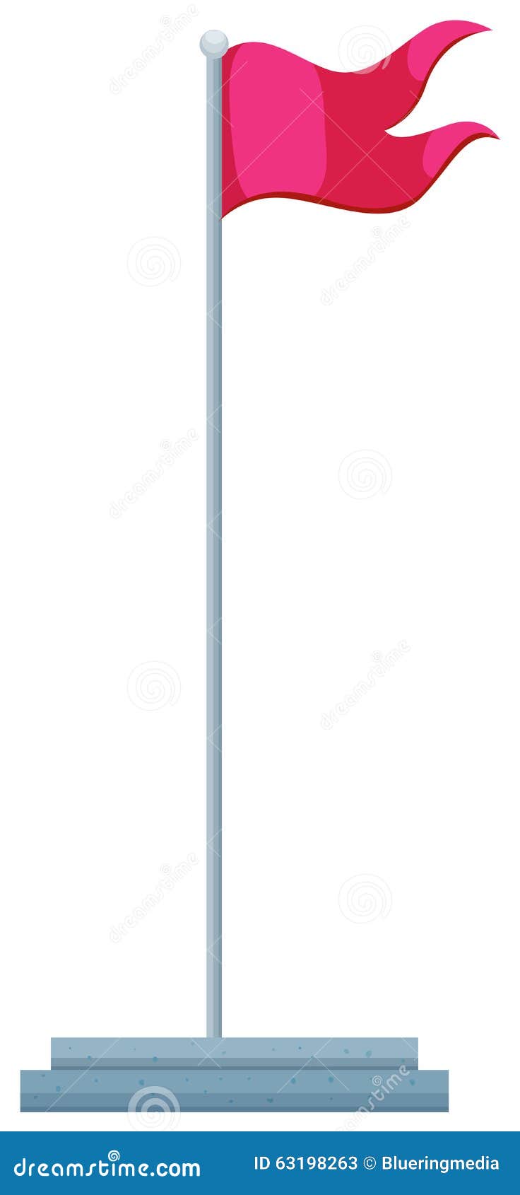 Bandera y asta de bandera ilustración del vector. Ilustración de poste ...