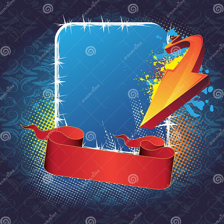 Bandera y flecha azules ilustración del vector. Ilustración de ...