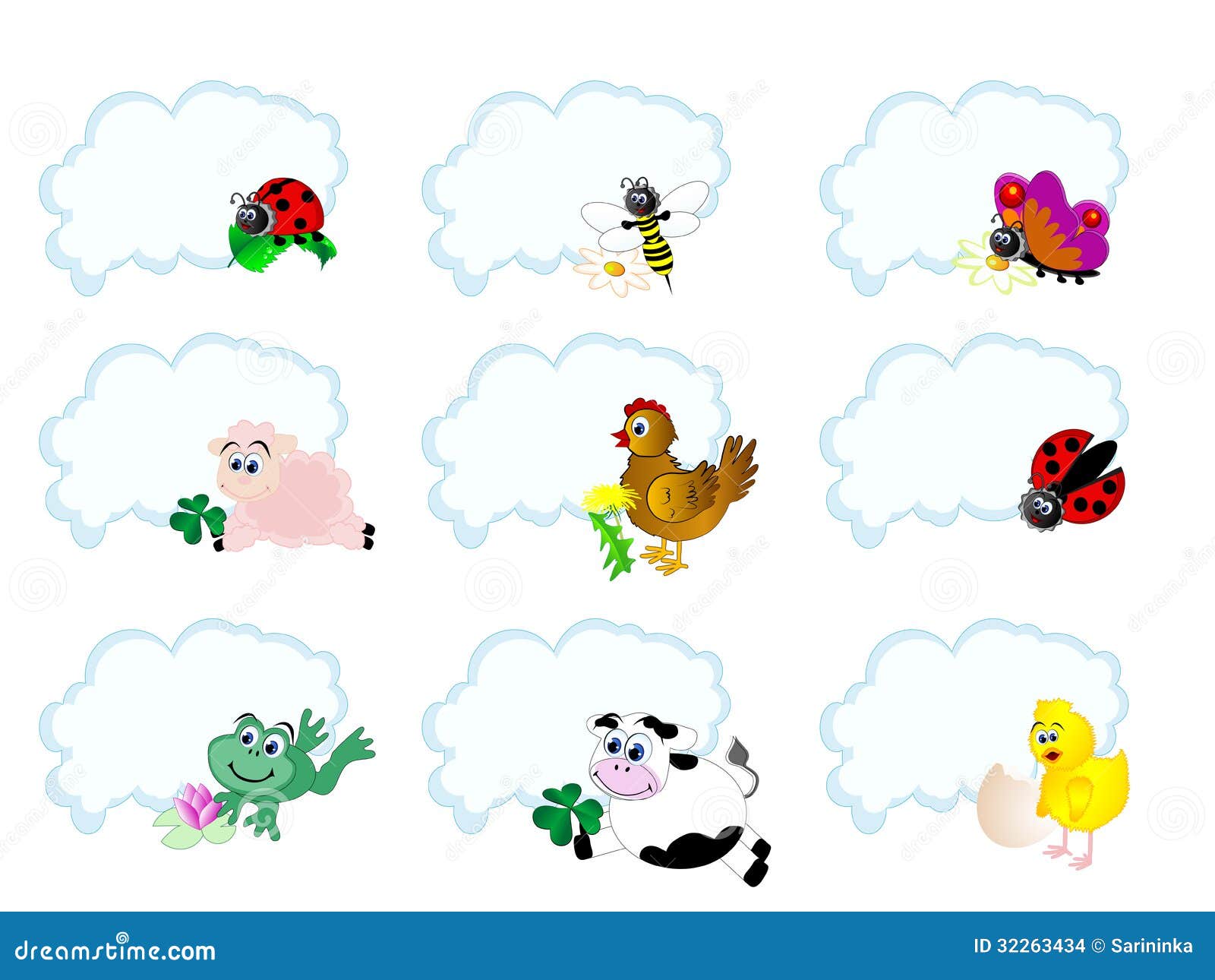 Banderas animales ilustración del vector. Ilustración de cordero - 32263434