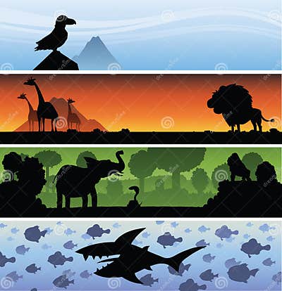 Banderas animales stock de ilustración. Ilustración de fondo - 41748763