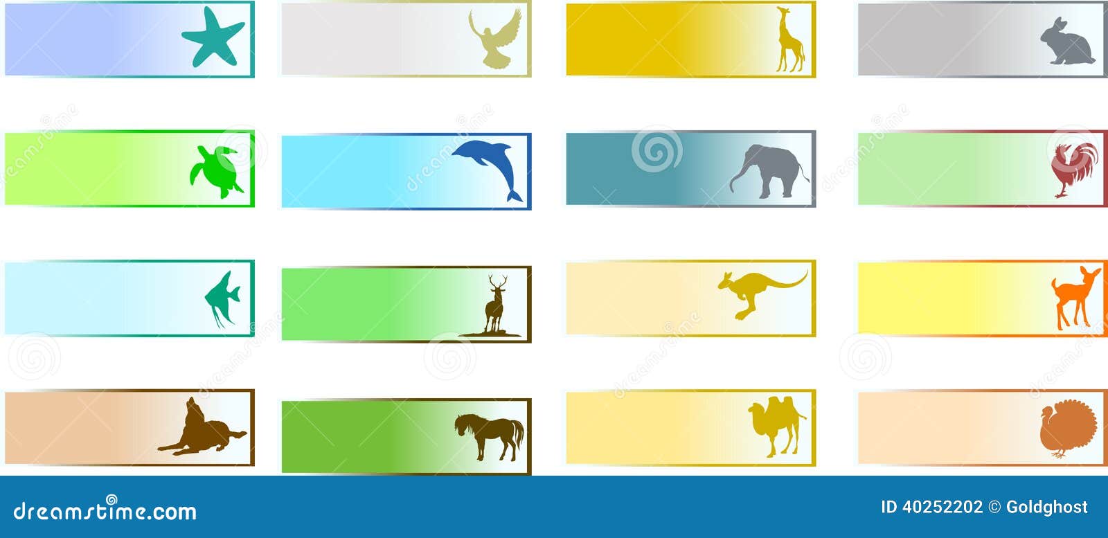 Banderas con el animal ilustración del vector. Ilustración de gradiente ...