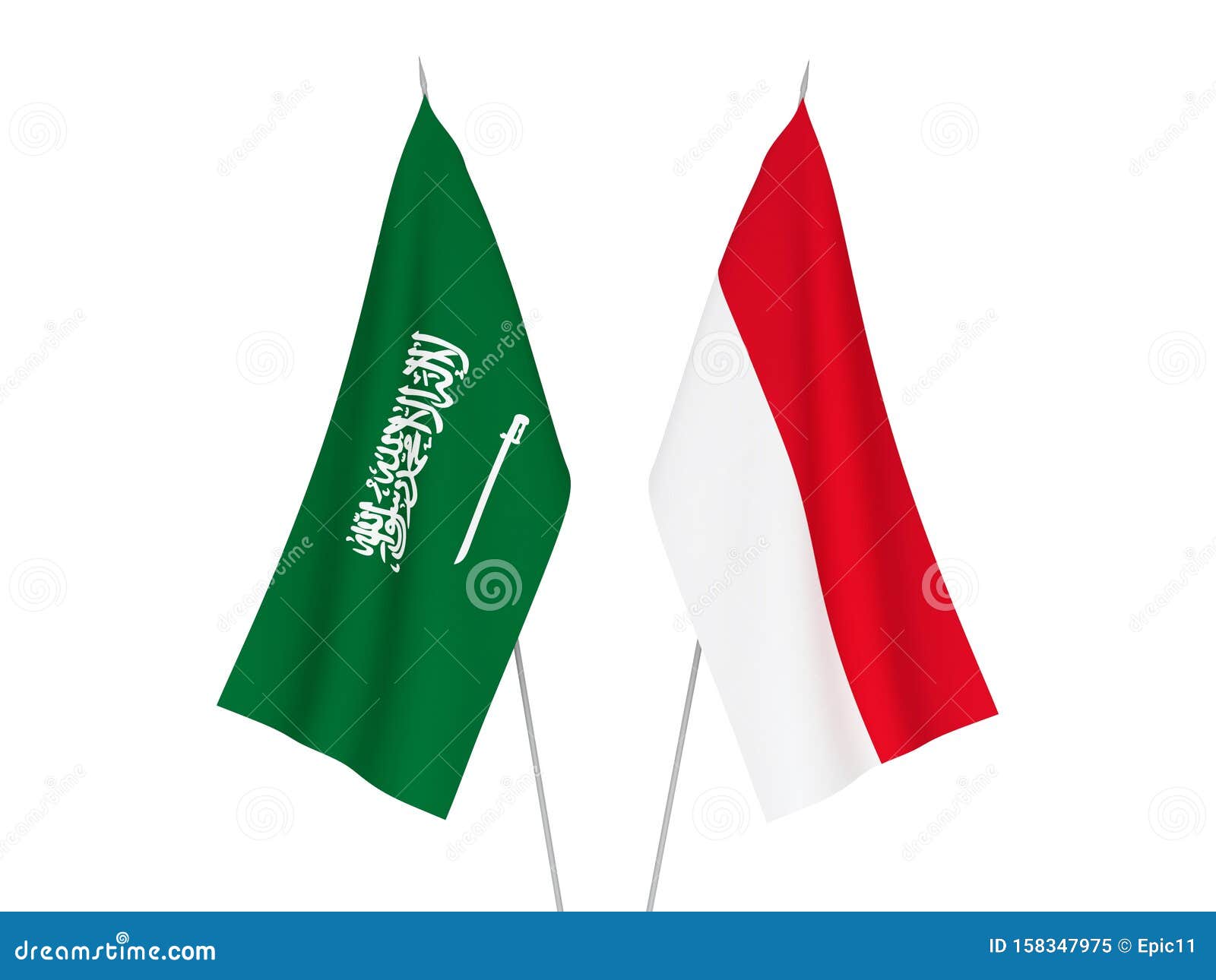 Banderas De Arabia Saudita E Indonesia Stock de ilustración ...
