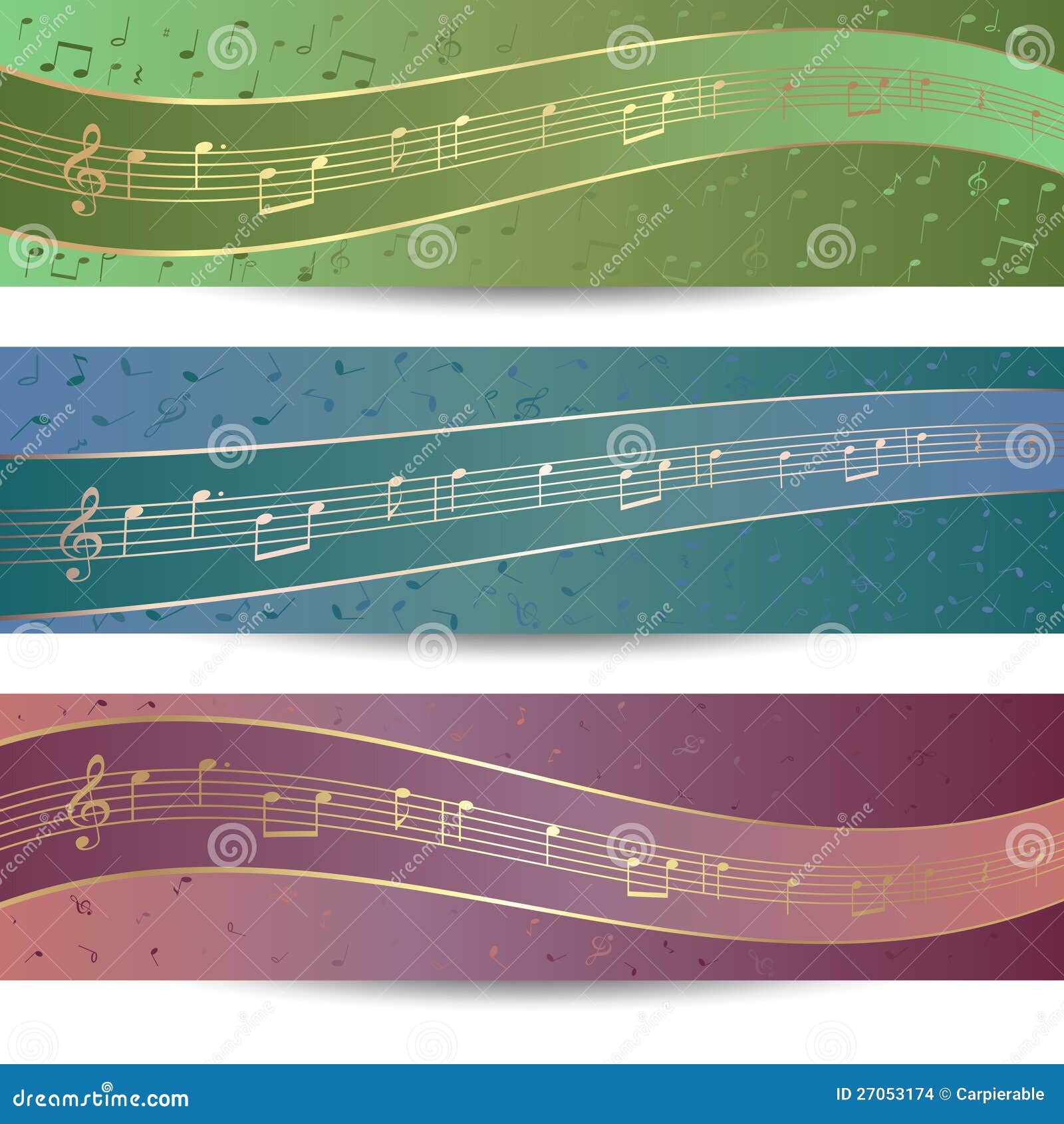 Banderas de la música ilustración del vector. Ilustración de bandera ...