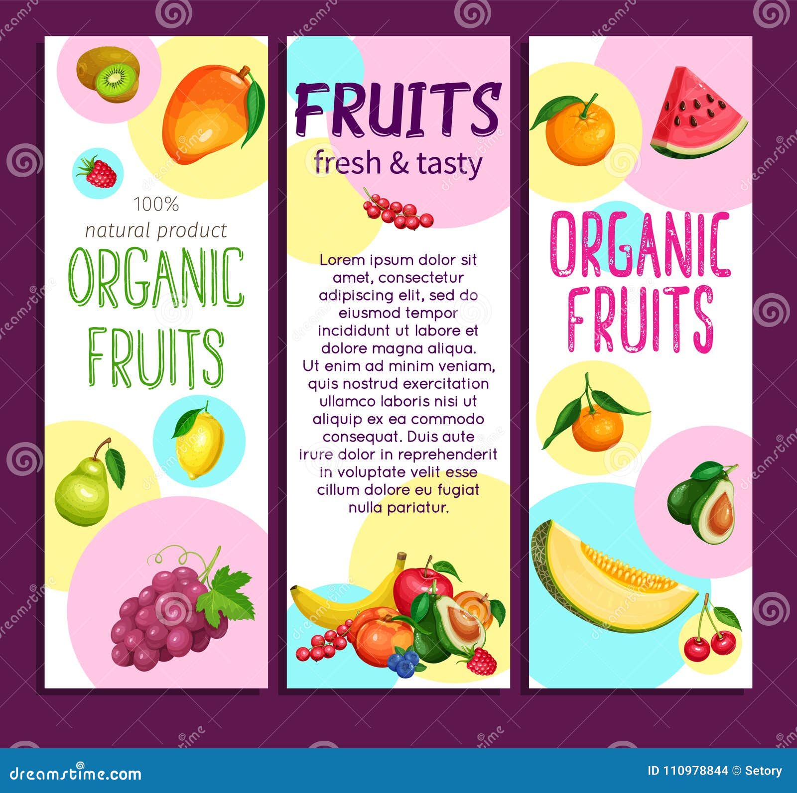 Banderas de las frutas ilustración del vector. Ilustración de mango ...