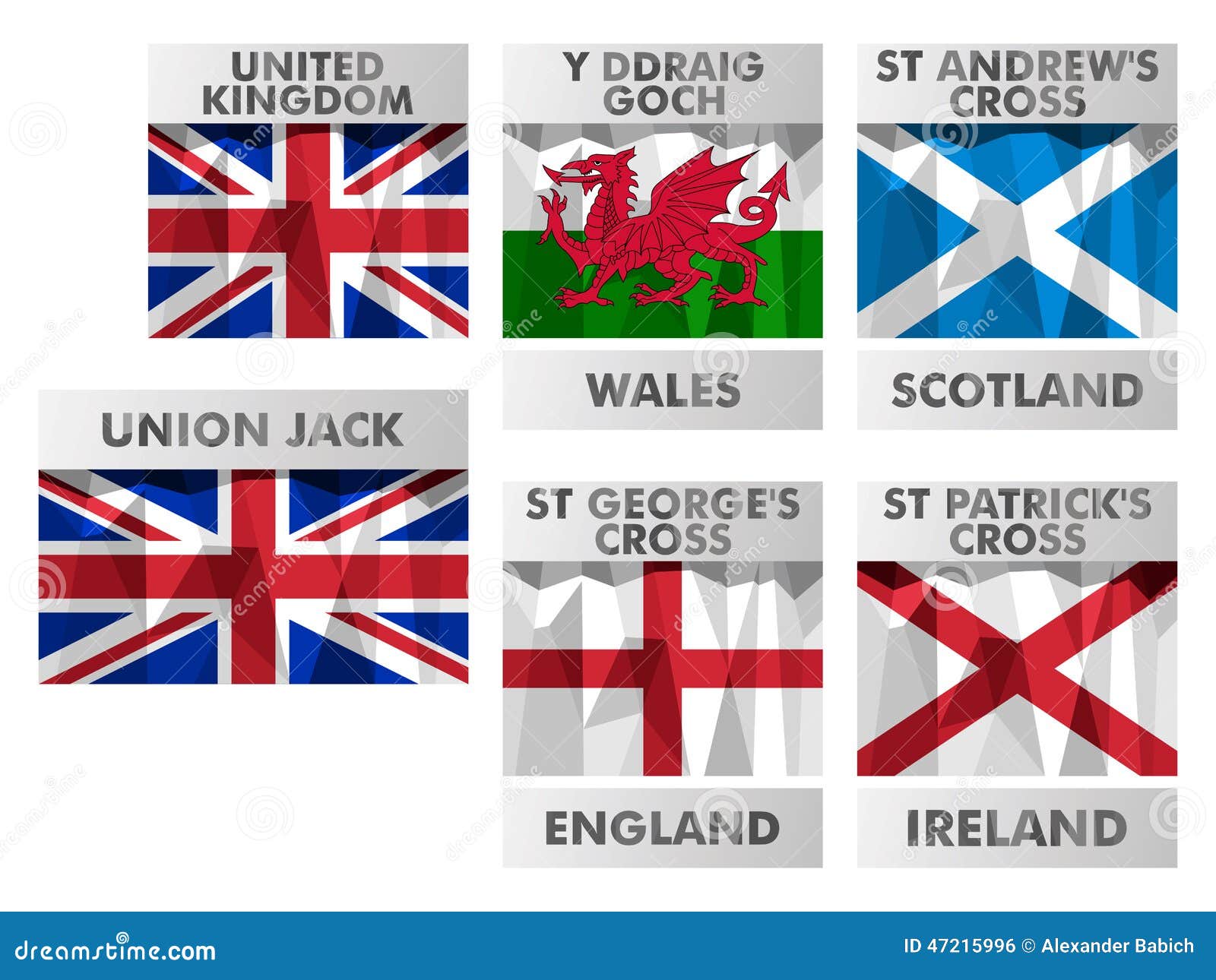 Banderas de Reino Unido ilustración del vector. Ilustración de conjunto ...
