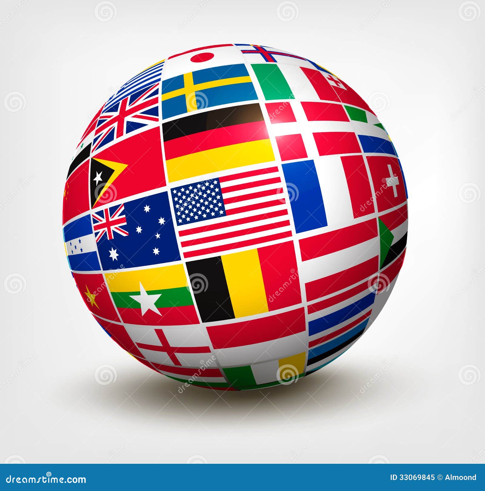 Banderas Del Mundo En Globo. Ilustración del Vector - Ilustración de ...