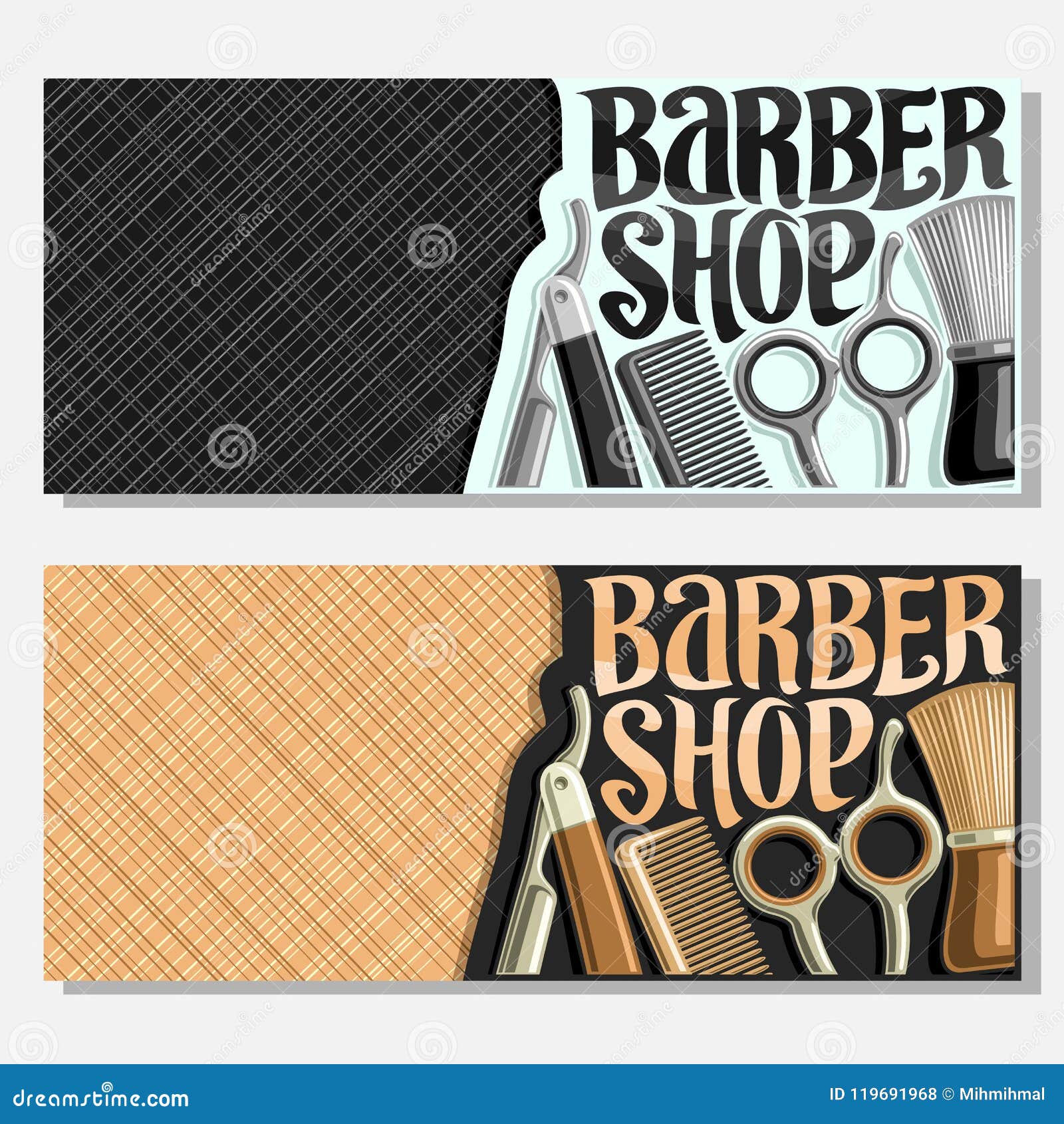 Banderas Del Vector Para Barber Shop Ilustración del Vector ...