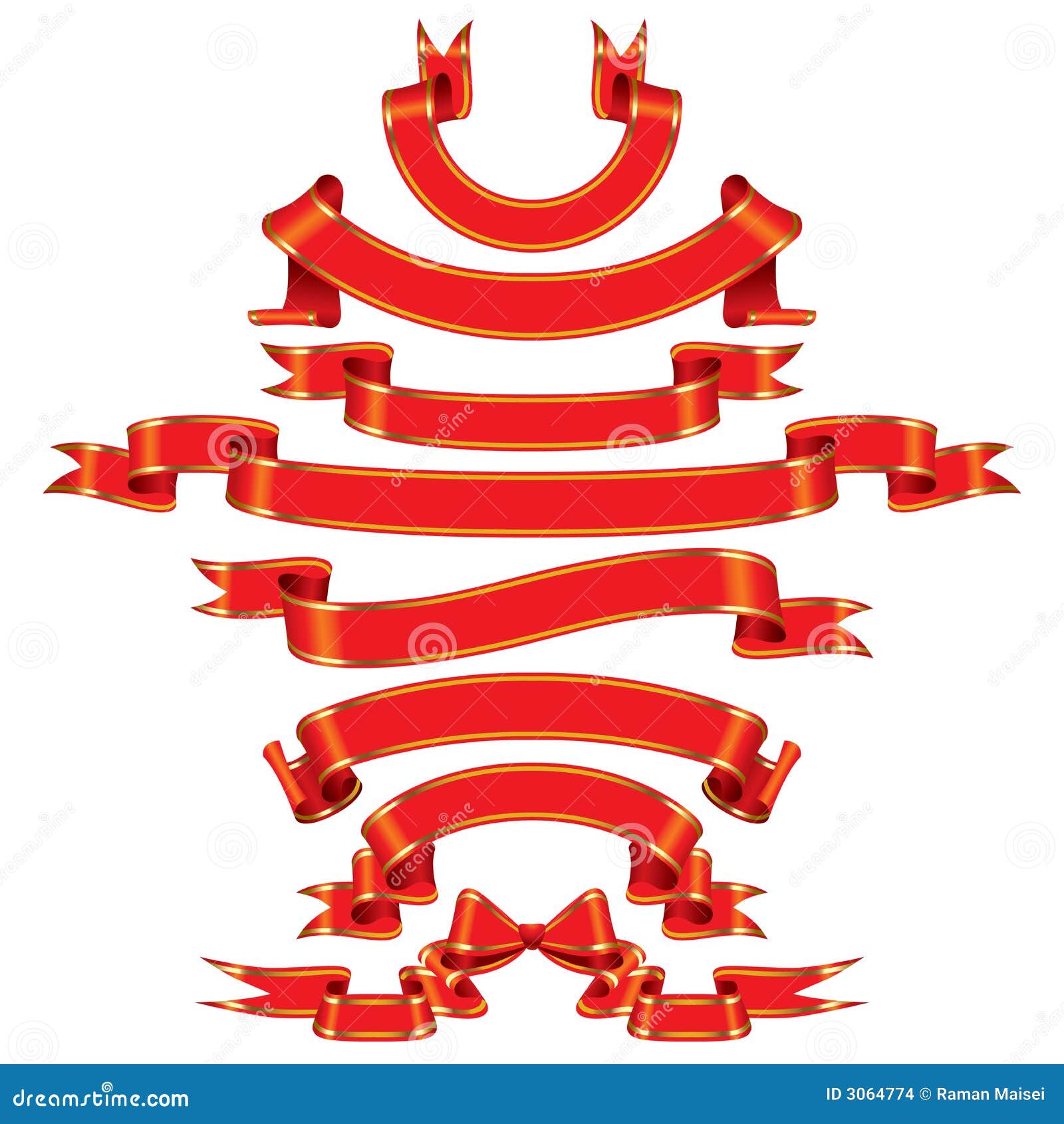 Banderas rojas ilustración del vector. Ilustración de cinta - 3064774