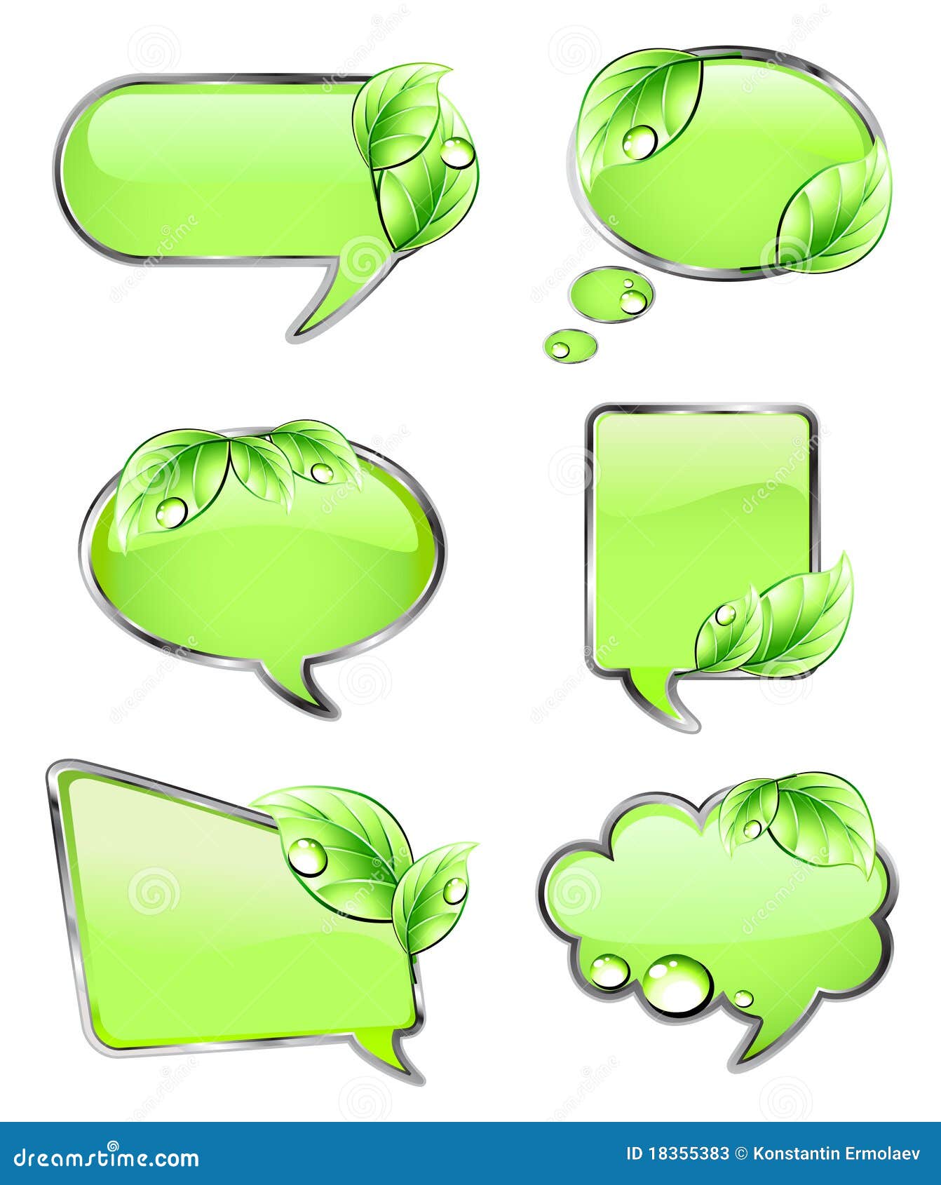 Banderas Verdes Con Hoja. Vector Stock de ilustración - Ilustración de ...