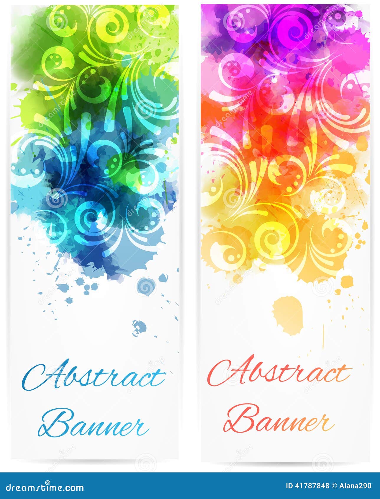 Banderas Verticales Florales De Swirly Ilustración del Vector ...