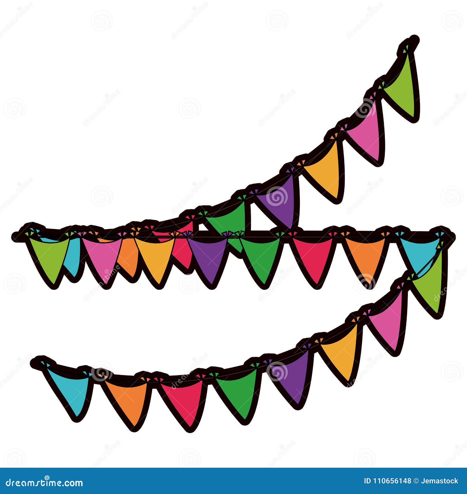 Banderines Decorativos Aislados Ilustración del Vector - Ilustración de ...