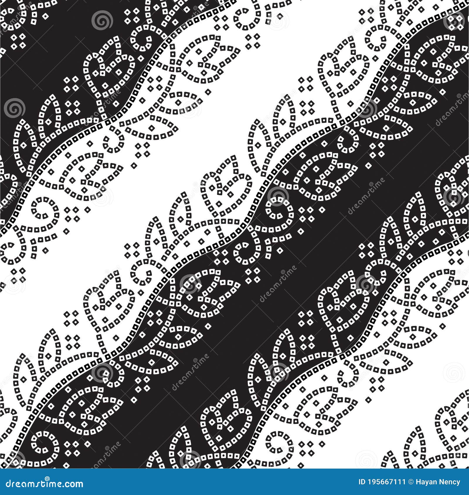Bandhani pattern on black stock vector. Illustration of shop - 195667111