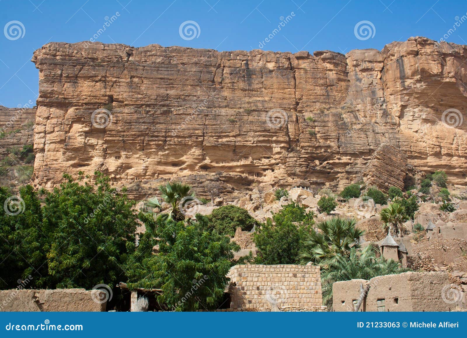The Bandiagara Escarpment, Mali (Africa). Stock Image - Image of ...