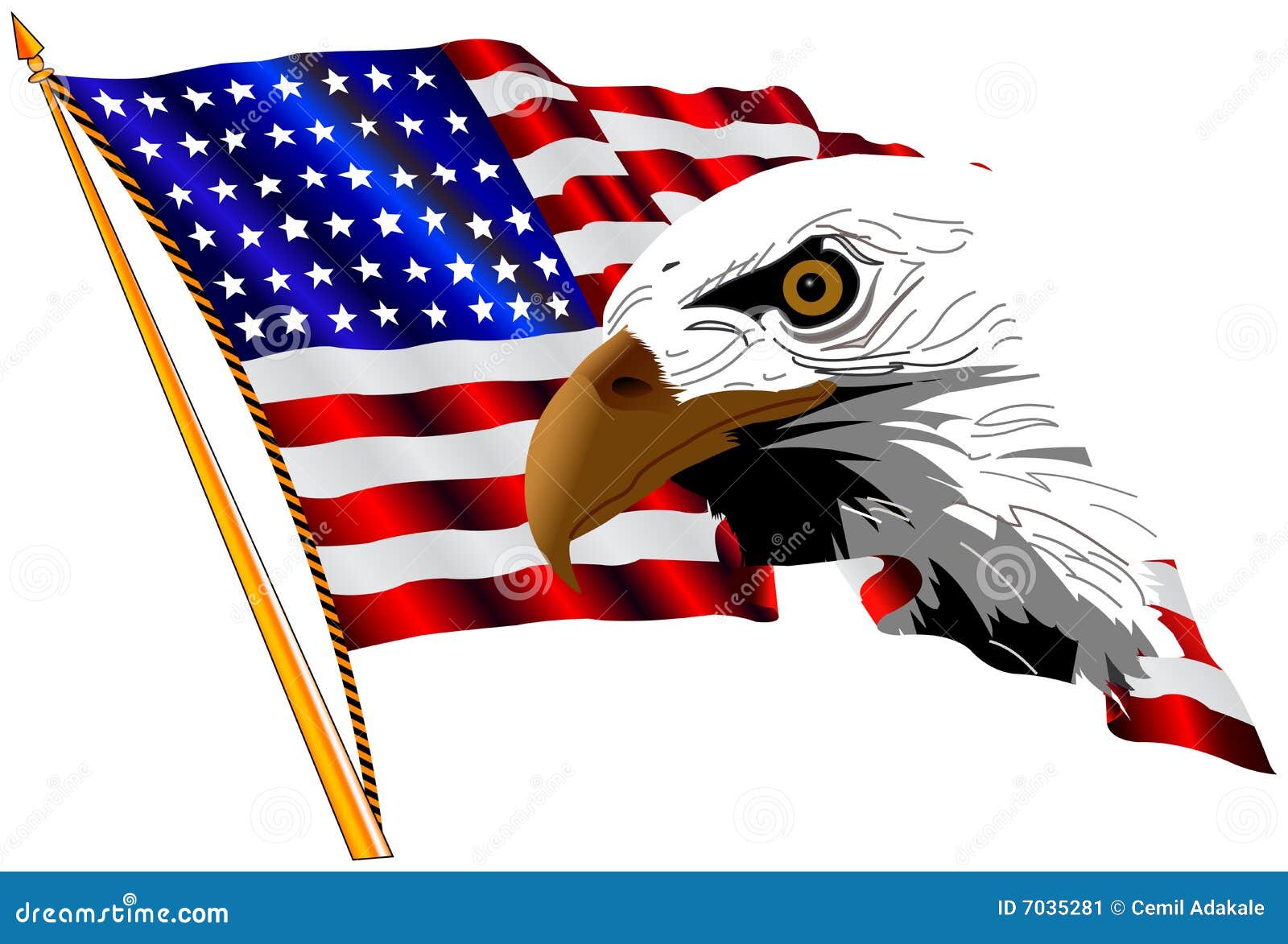 Bandiera Americana Ed Aquila Illustrazione Vettoriale - Illustrazione ...