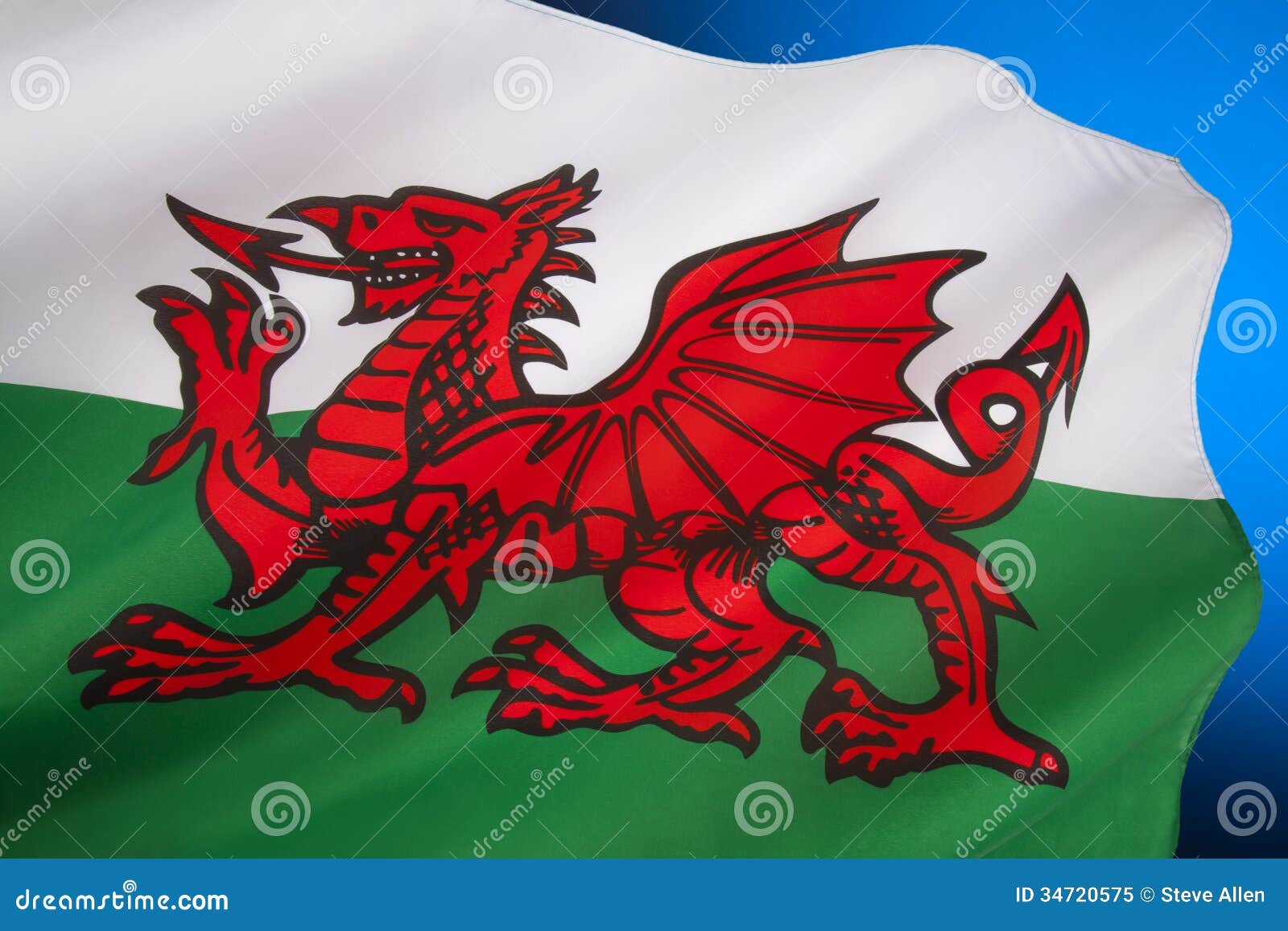 Bandiera Di Galles - Il Regno Unito Immagine Stock - Immagine di ...