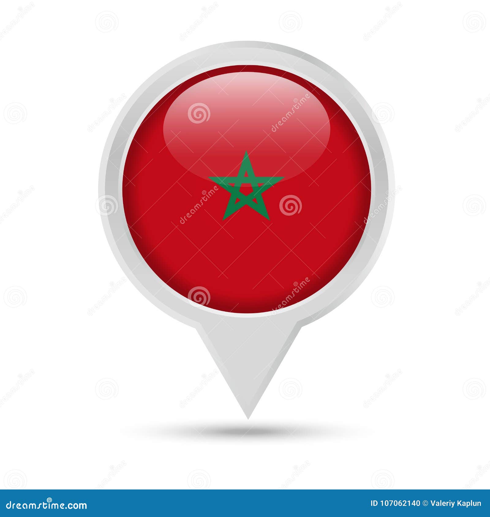 Bandiera Pin Vector Icon Rotondo Del Marocco Illustrazione di Stock ...