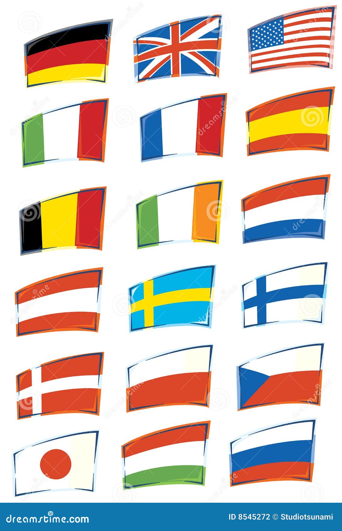 Bandiere ilustración del vector. Ilustración de checo - 8545272