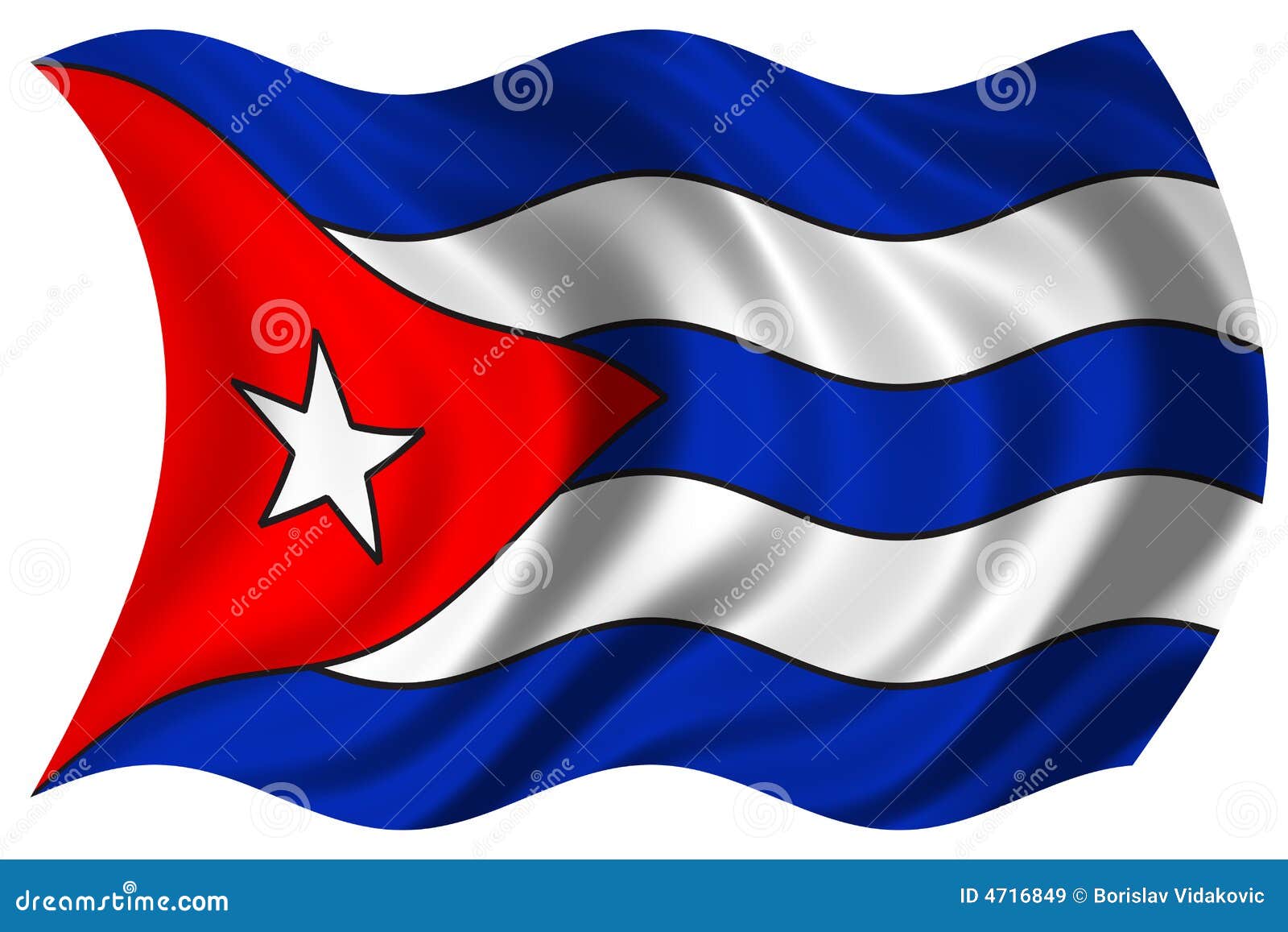 Bandierina Della Cuba Isolata Illustrazione di Stock - Illustrazione di ...
