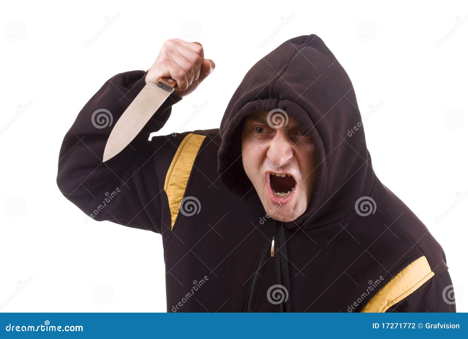 Bandiet in zwarte met mes stock foto. Image of mens, dolk - 17271772