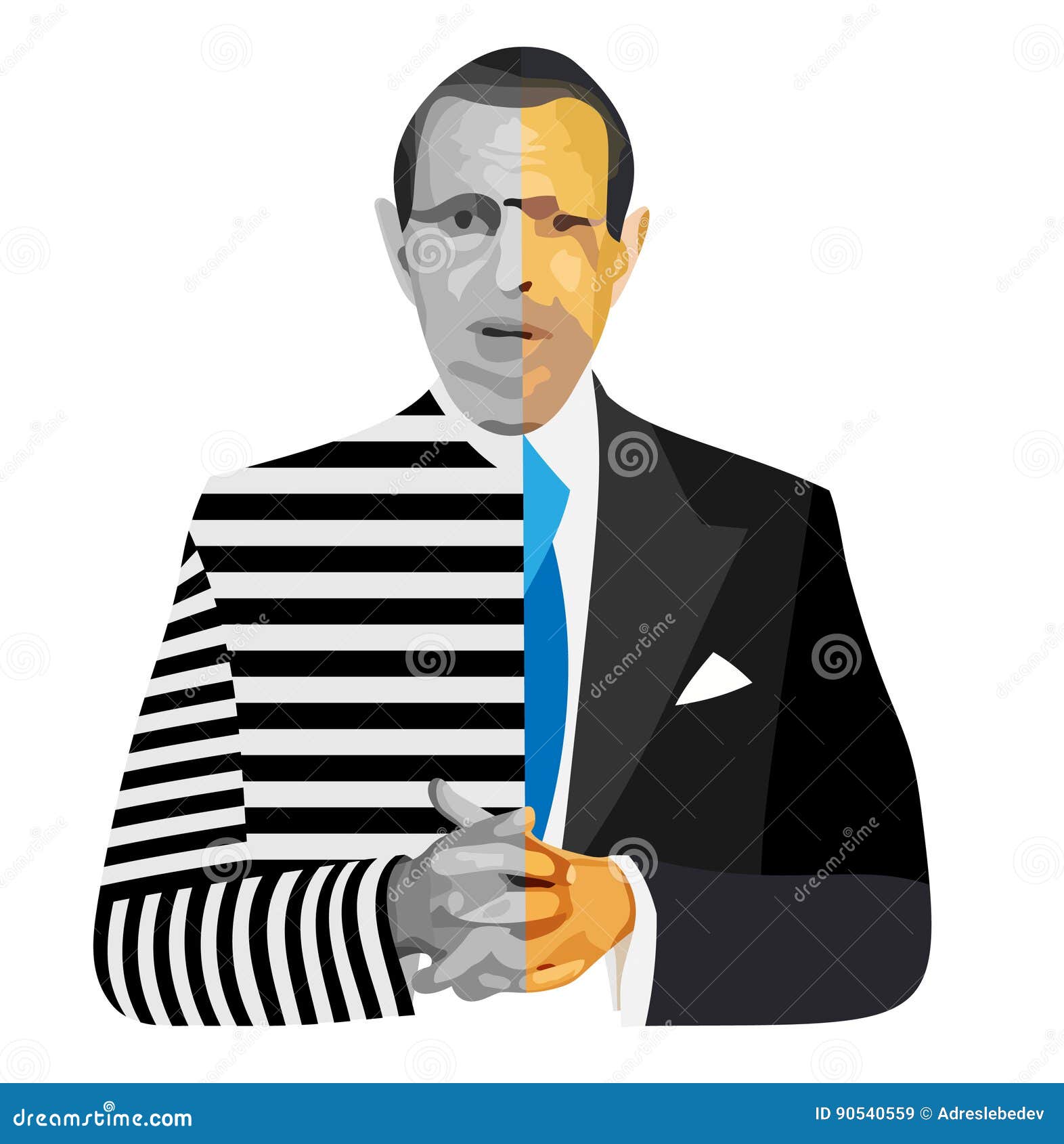 Bandit or Businessman Concept Stock Vector - Illustration of convict ...